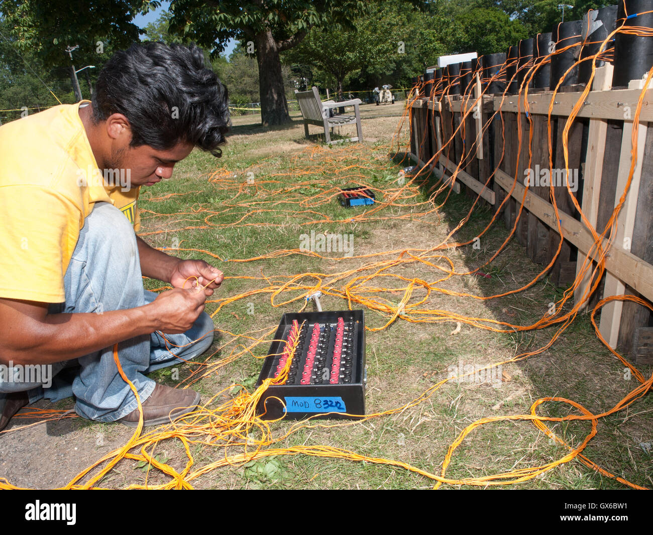 Fireworks Set up Pyrotechnics wiring Panel Stock Photo - Alamy