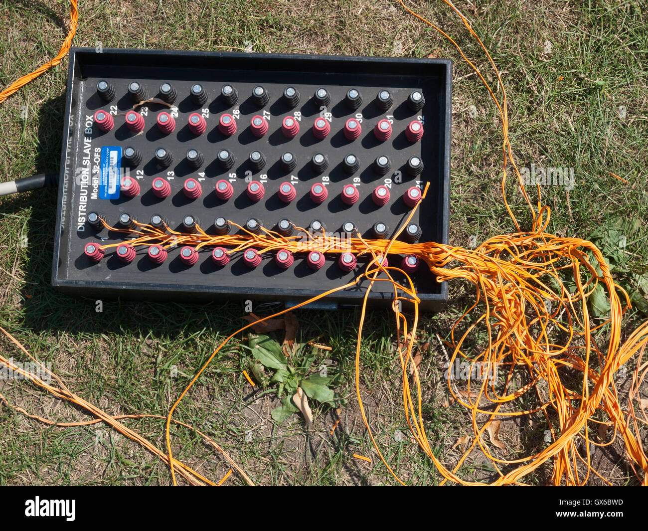 Fireworks Set up Pyrotechnics wiring Panel Stock Photo - Alamy