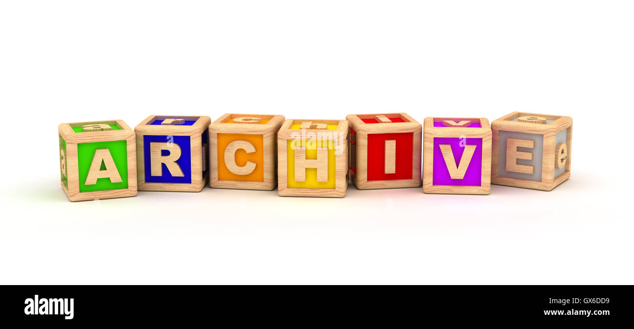 Archive Text Cubes Stock Photo - Alamy