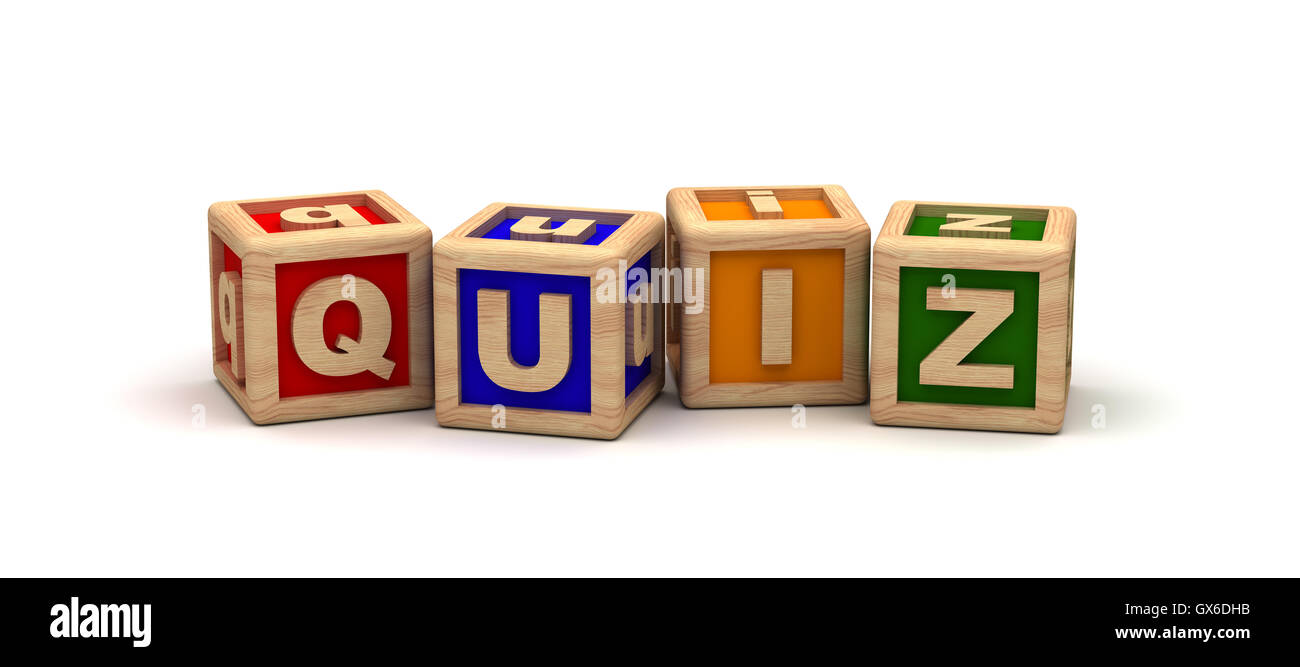 Quiz Text Cubes Stock Photo - Alamy