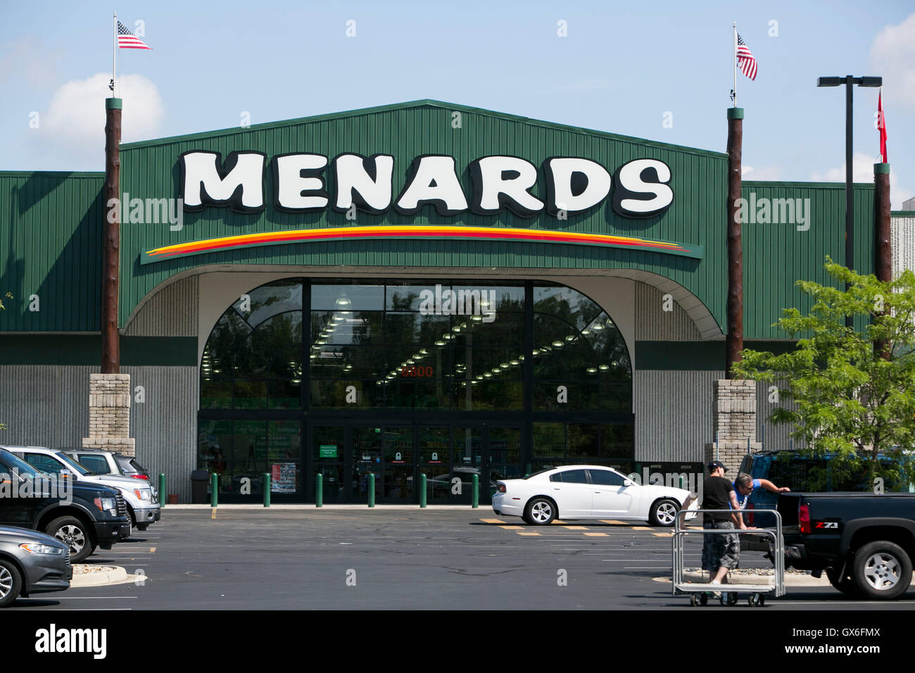 A logo sign outside of a Menards retail store in Columbus, Ohio on July ...