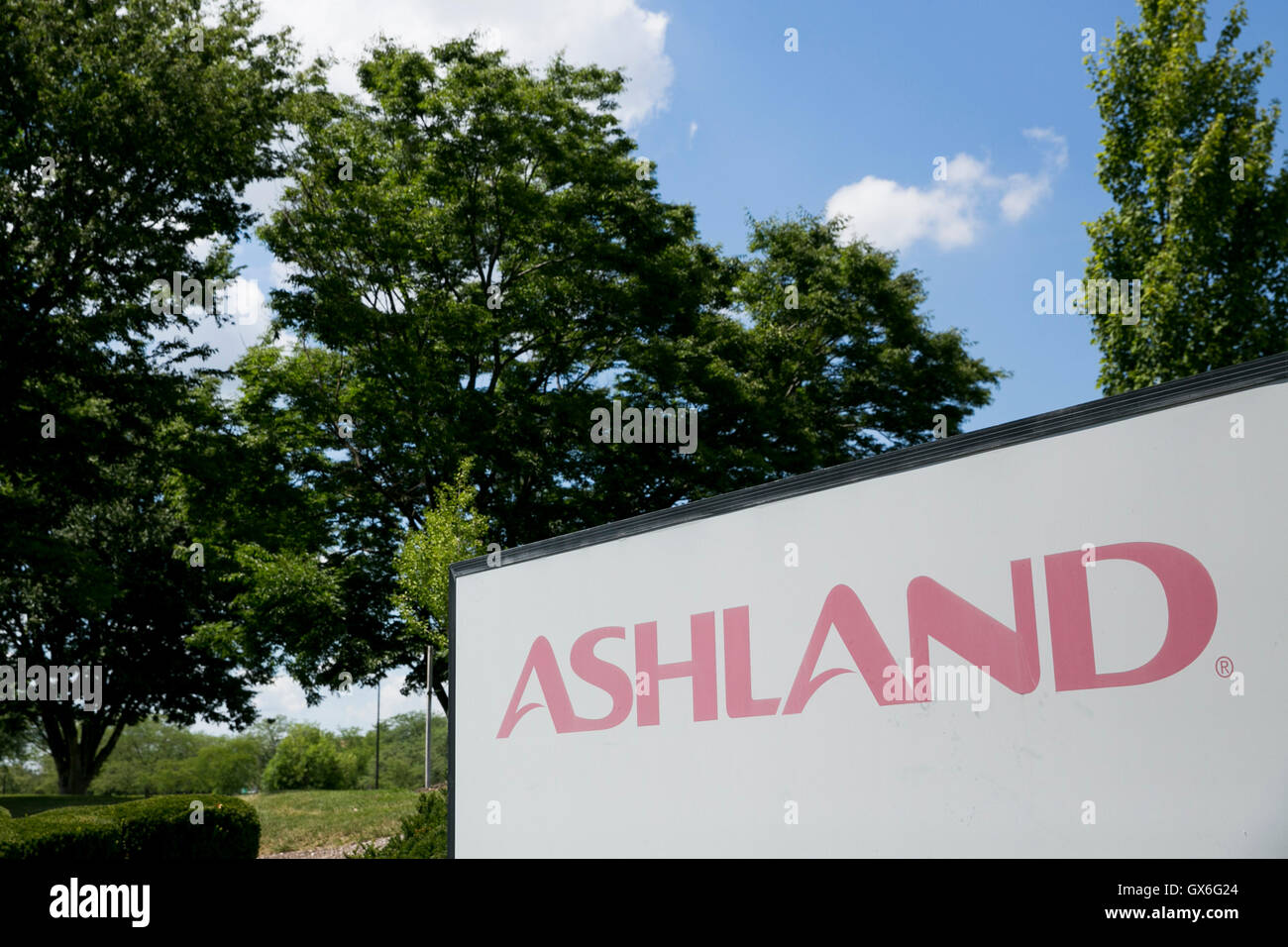 A logo sign outside of a facility occupied by Ashland Inc., in Dublin ...
