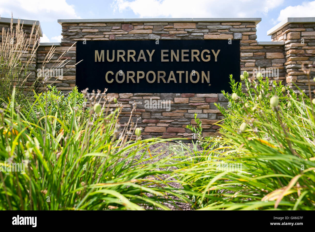 A logo sign outside of the headquarters of the coal producer Murray ...