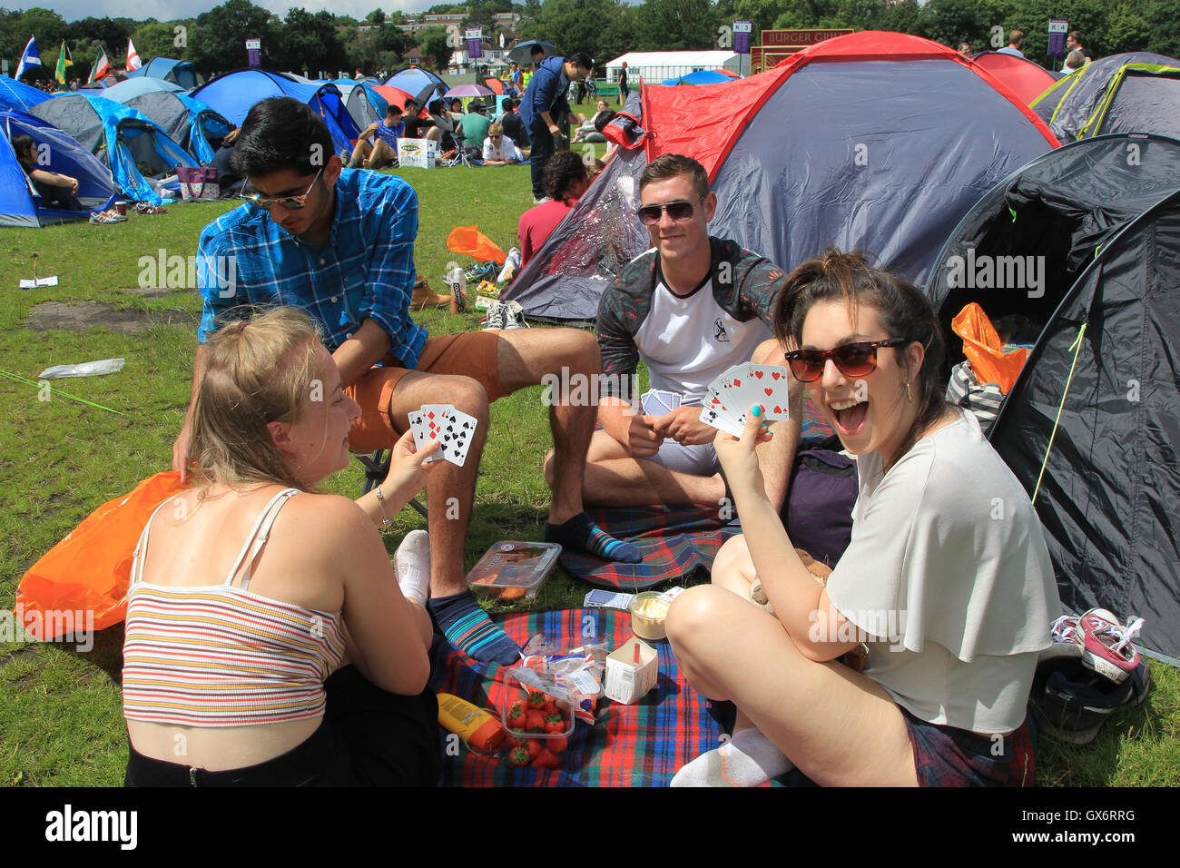 Tennis fans camp out on Wimbledon Park before the All England Tennis ...