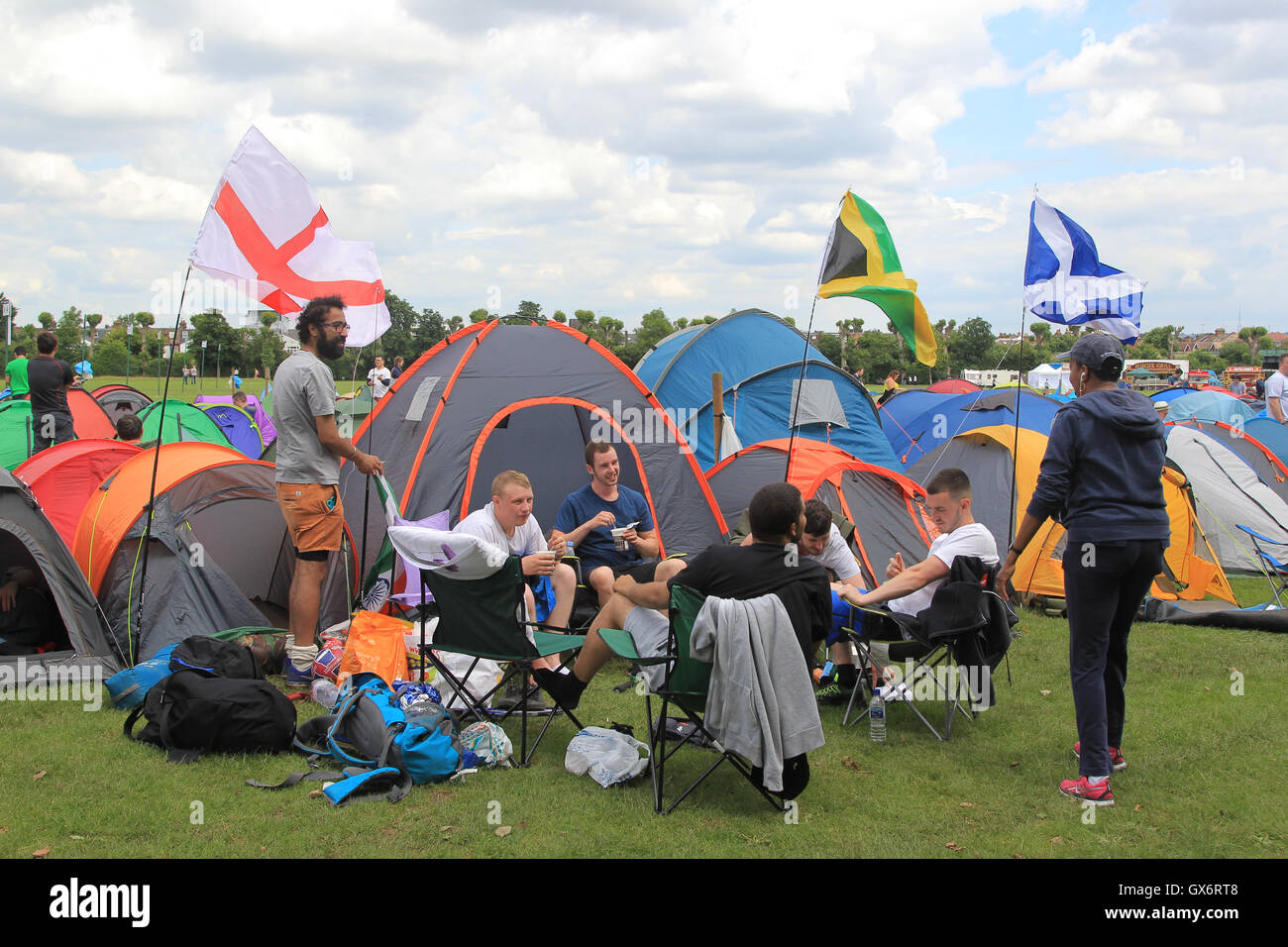 Tennis fans camp out on Wimbledon Park before the All England Tennis ...