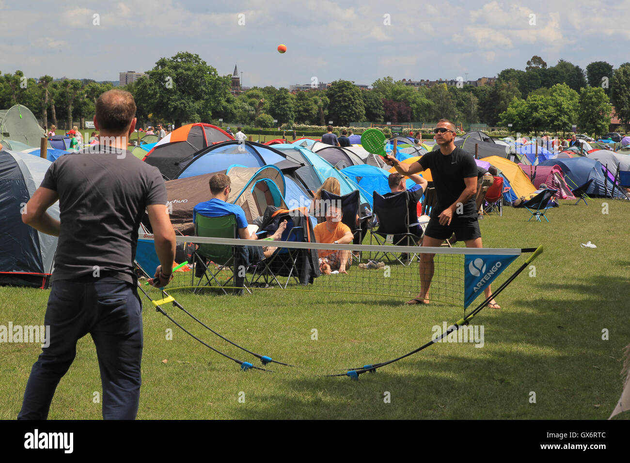 Tennis fans camp out on Wimbledon Park before the All England Tennis ...