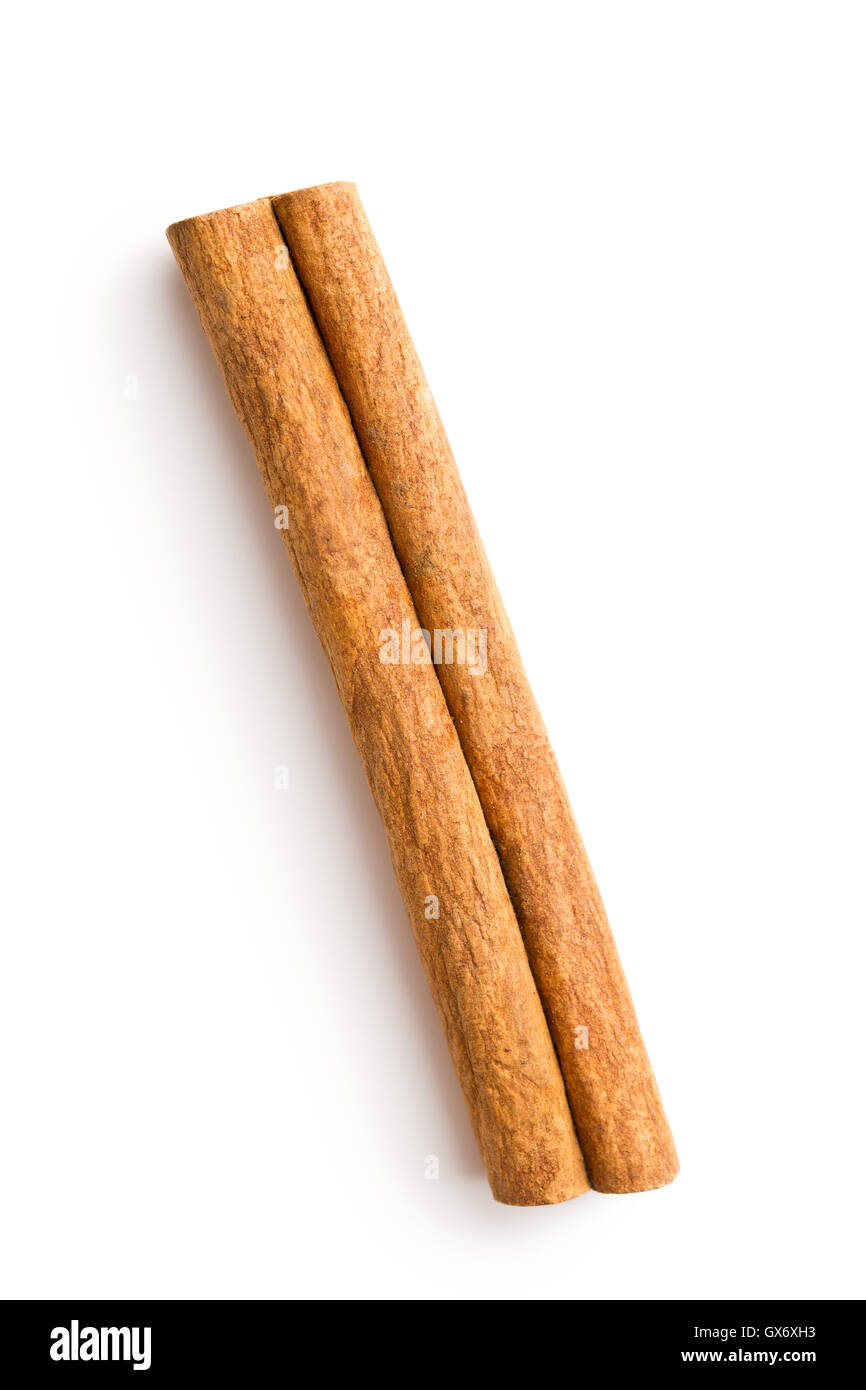 Cinnamon stick isolated on white background. Top view Stock Photo - Alamy
