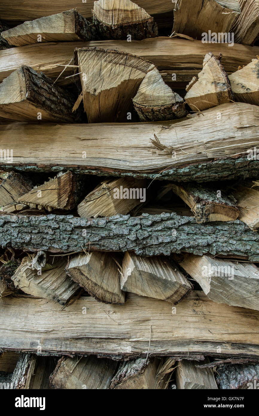 Background or texture - Stack of firewood Stock Photo - Alamy