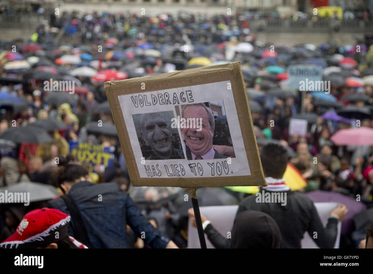 Brixit Protest in Trafalgar Square, London Featuring: Atmosphere Where ...