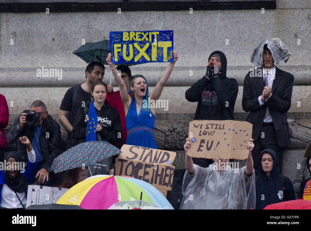Brixit Protest in Trafalgar Square, London Featuring: Atmosphere Where ...