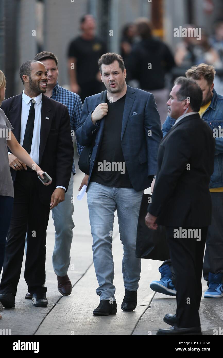 Jim Jeffries seen at the ABC studios for Jimmy Kimmel Live! Featuring ...