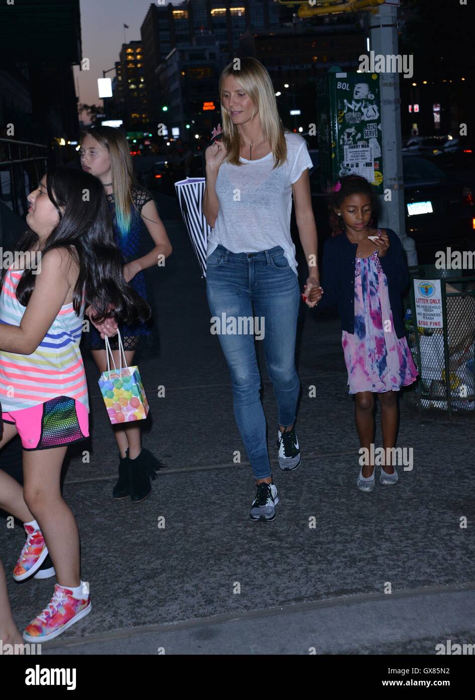 Heidi Klum goes to dinner at Mr. Chow restaurant with her children New ...