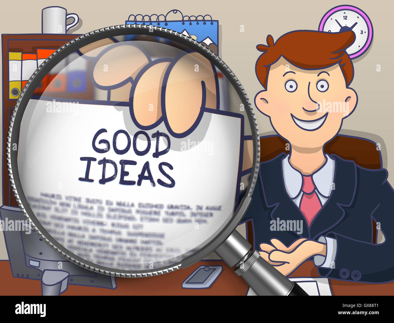 Good Ideas through Magnifying Glass. Doodle Concept Stock Photo - Alamy Good Ideas through Magnifying Glass. Doodle Concept Stock Photo - Alamy