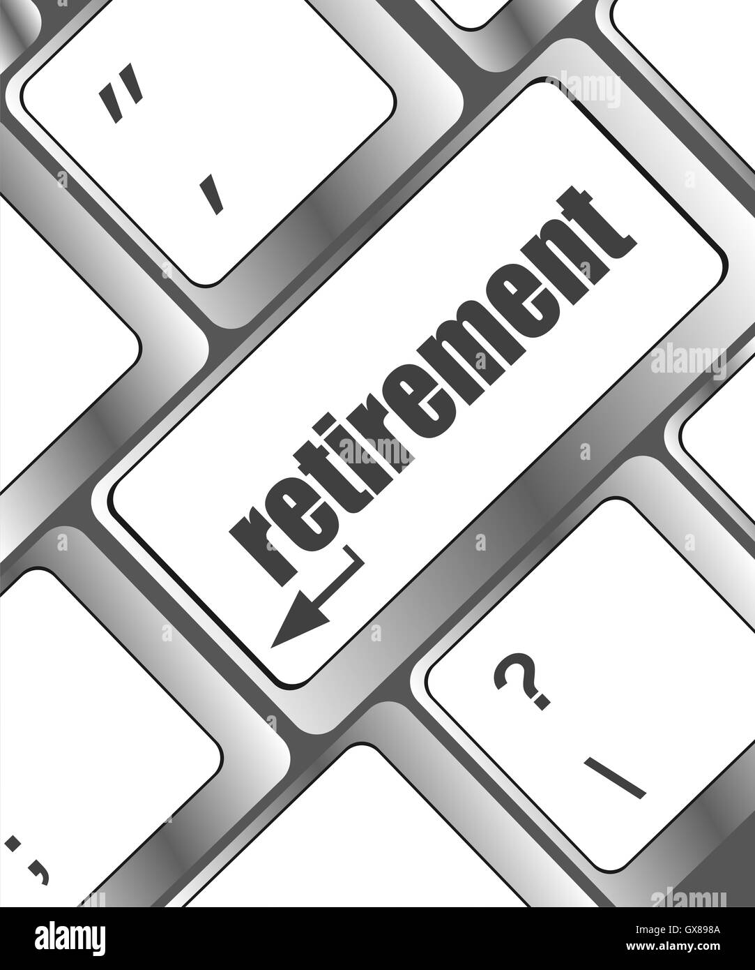retirement for investment concept with a button on computer keyboard ...