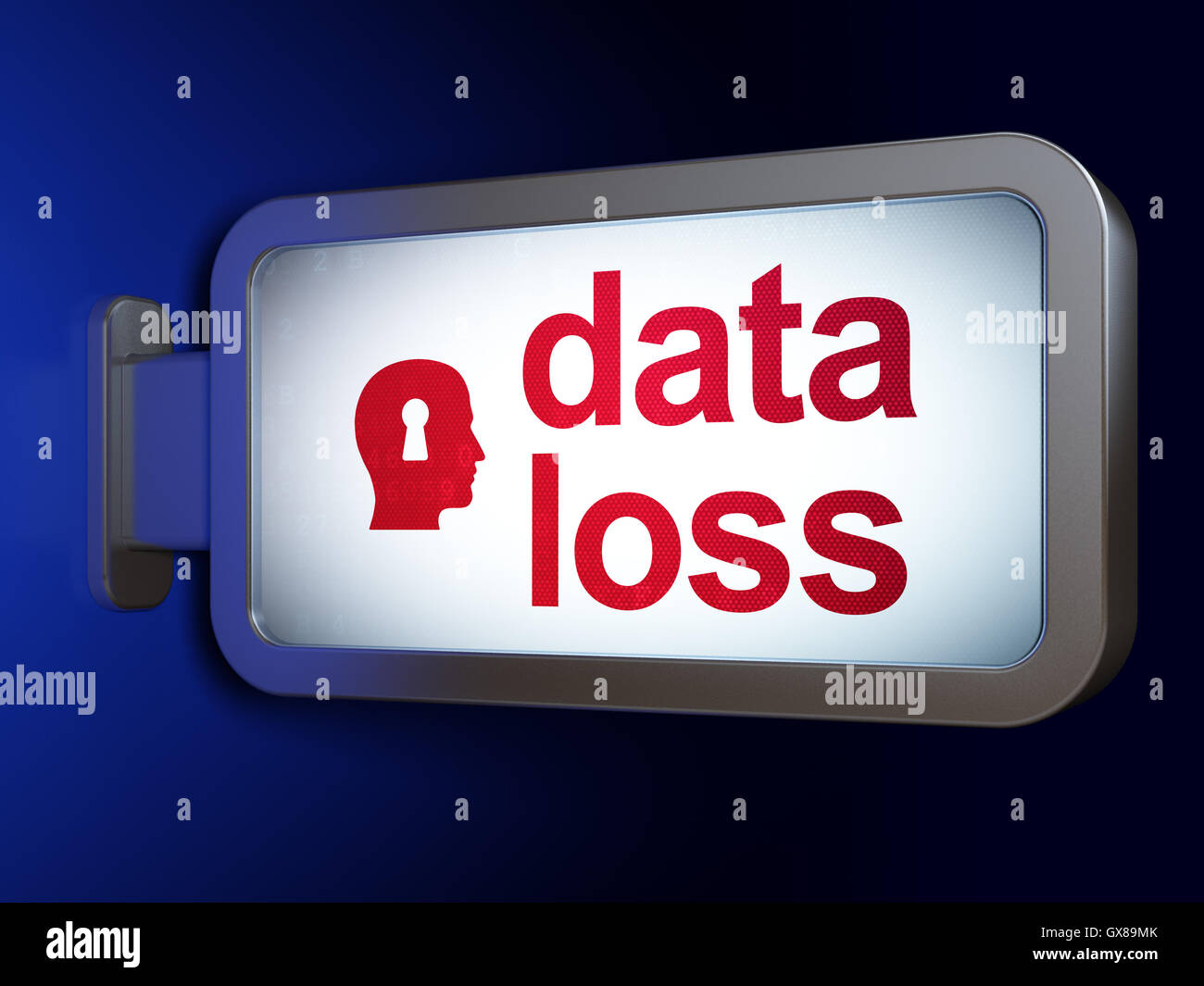 Data concept: Data Loss and Head Whis Keyhole on billboard backg Stock ...
