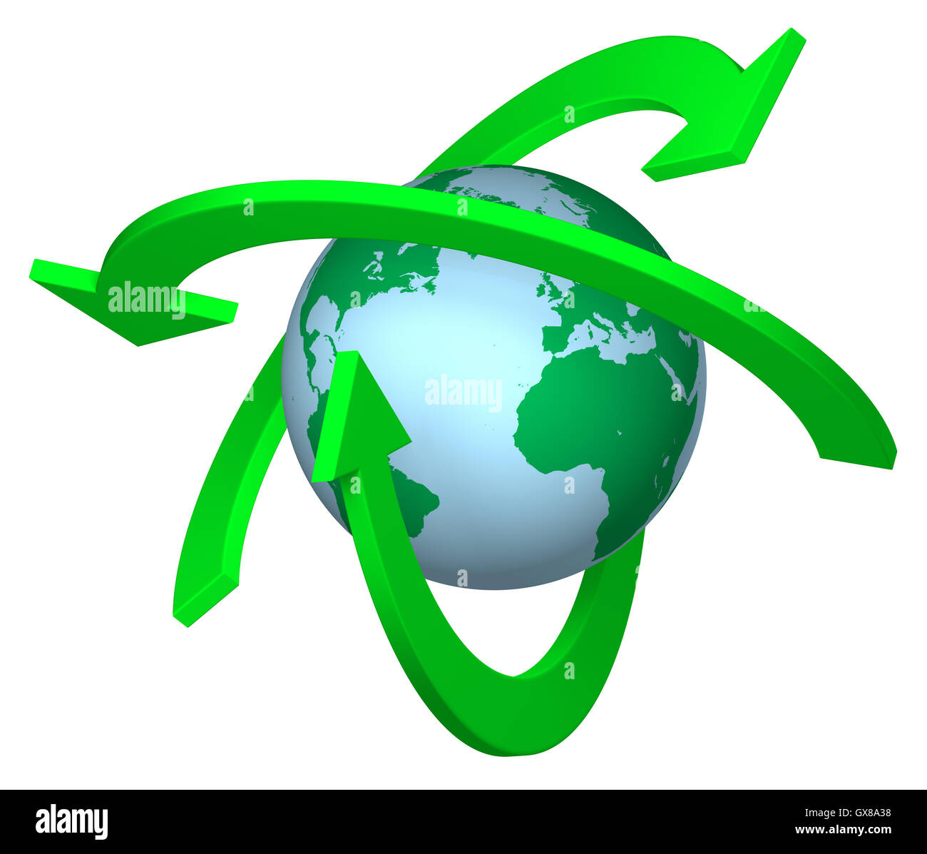Recycling Earth 3D Stock Photo - Alamy
