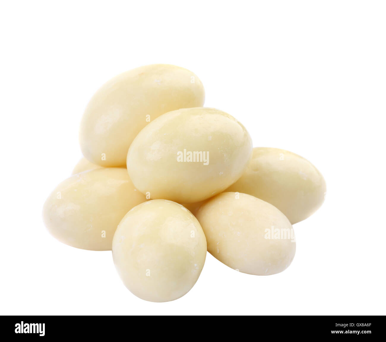 Candy in white chocolate Stock Photo - Alamy