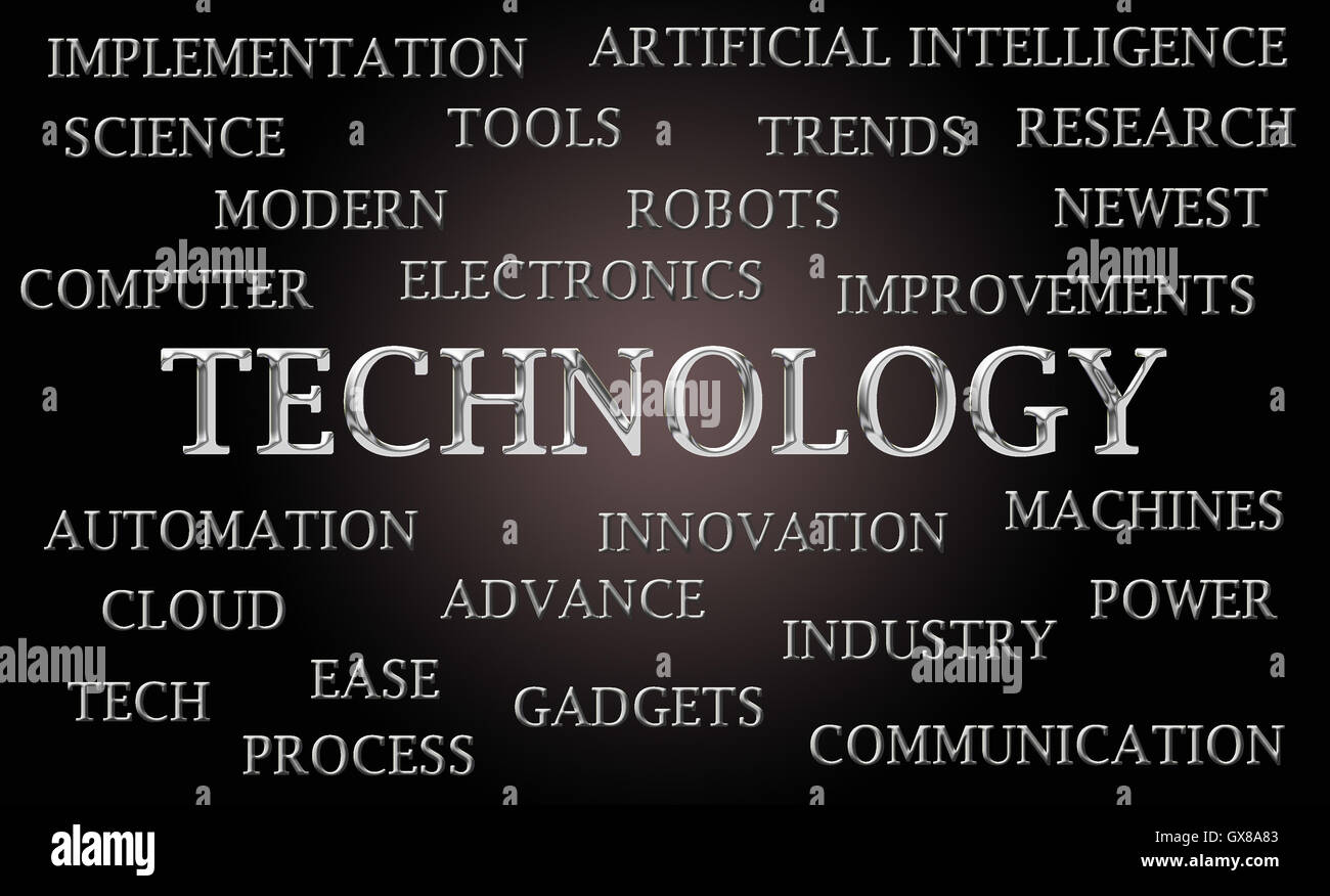 Technology word cloud Stock Photo - Alamy