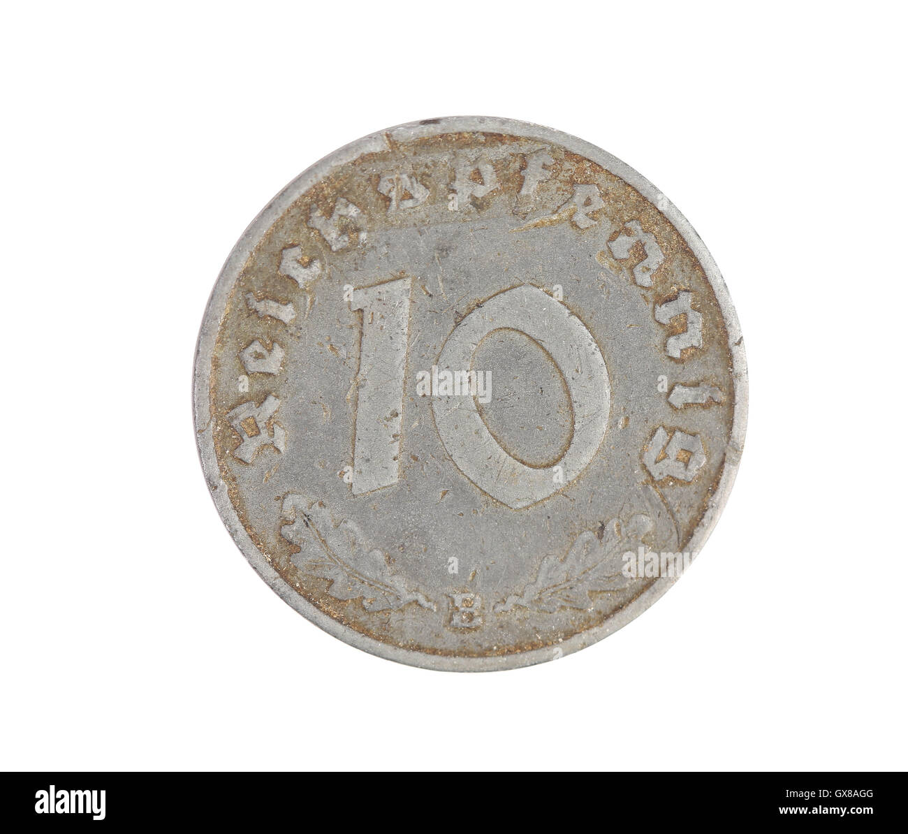 German 10 coin isolated on white. Front Stock Photo - Alamy