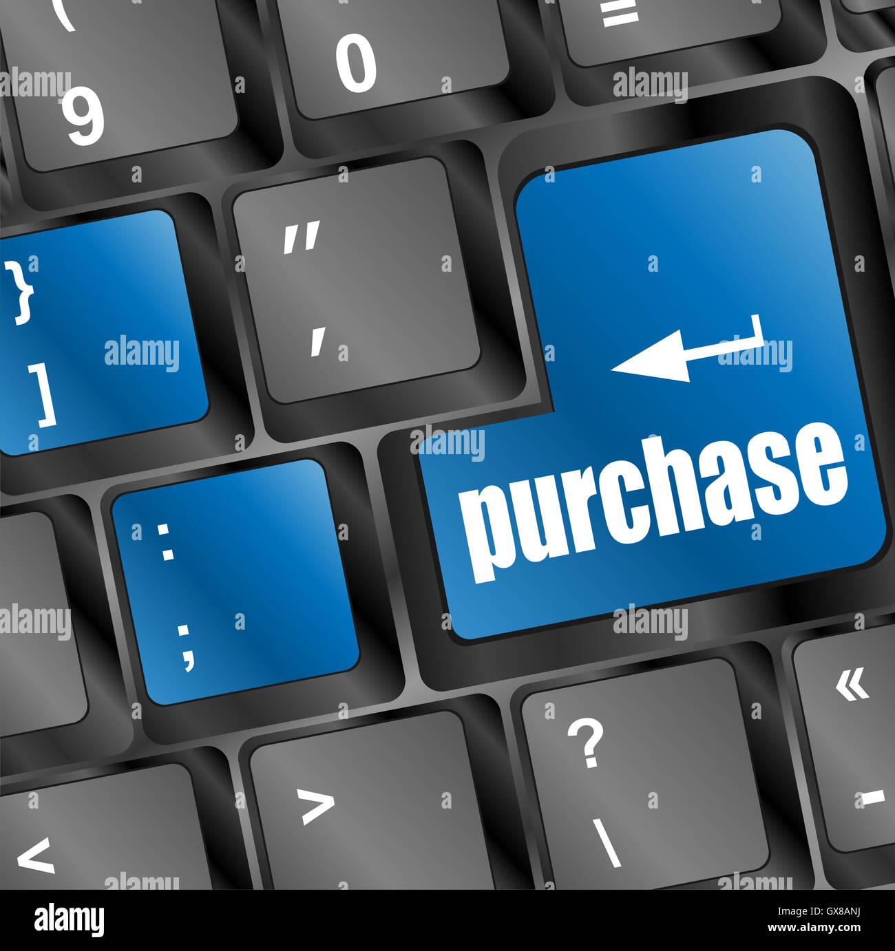 purchase key in place of enter keyboard button Stock Photo - Alamy