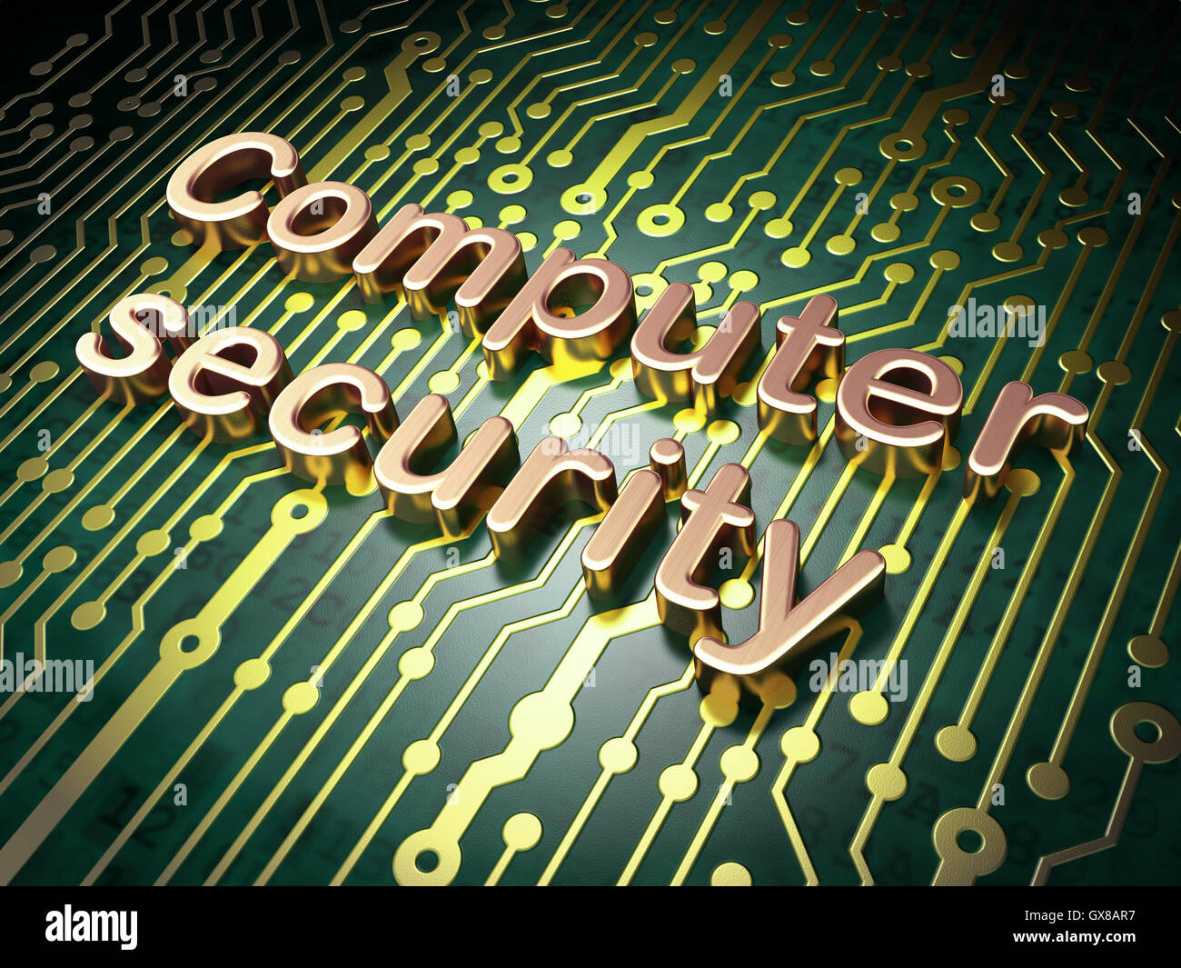Security concept: Computer Security on circuit board background Stock ...