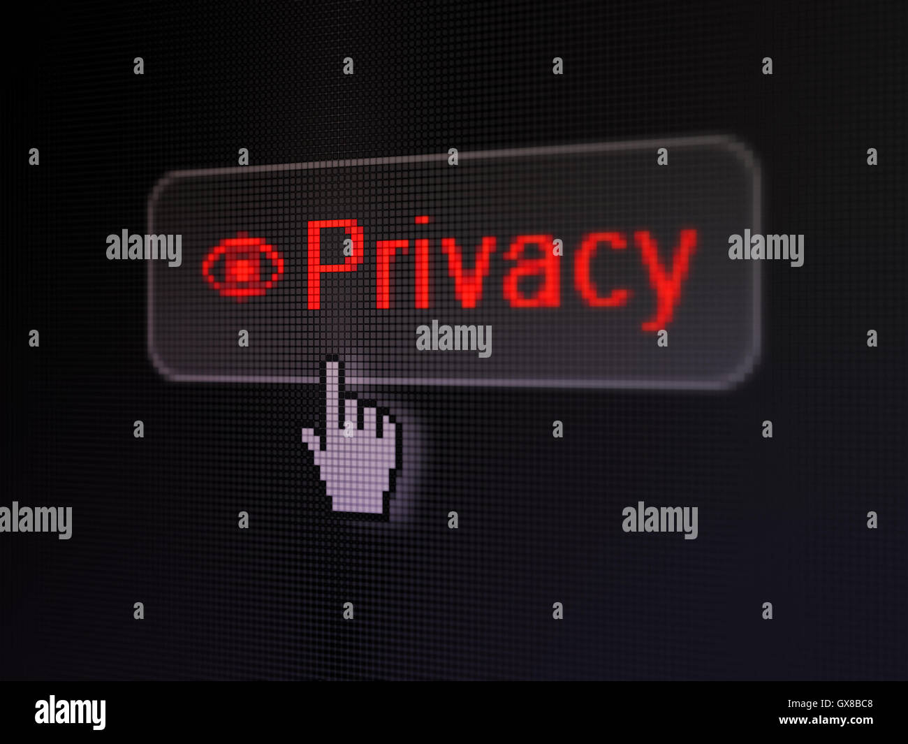 Safety concept: Privacy and Eye on digital button background Stock ...