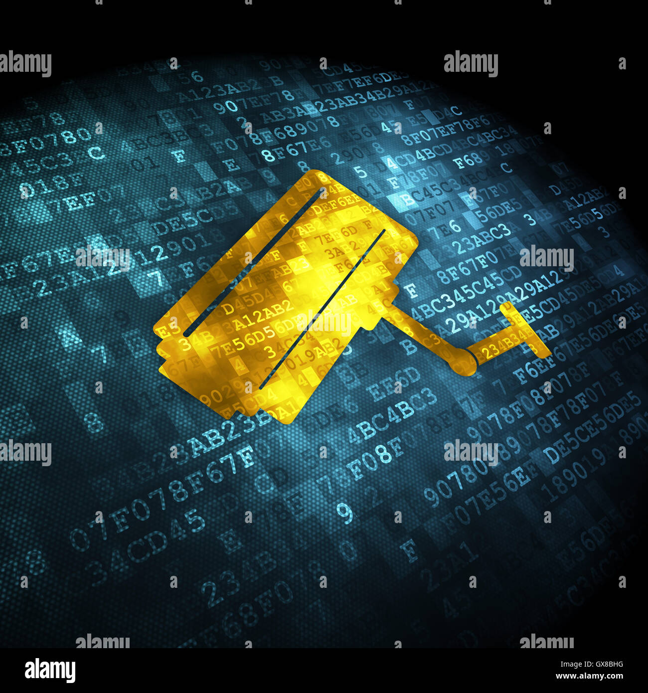 Protection concept: Cctv Camera on digital background Stock Photo - Alamy