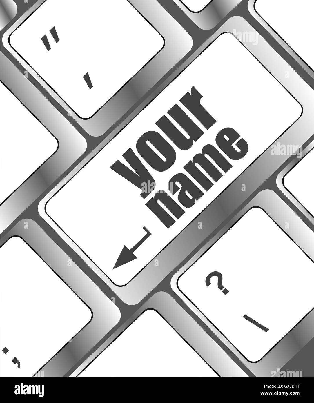 your name button on keyboard - social concept Stock Photo - Alamy