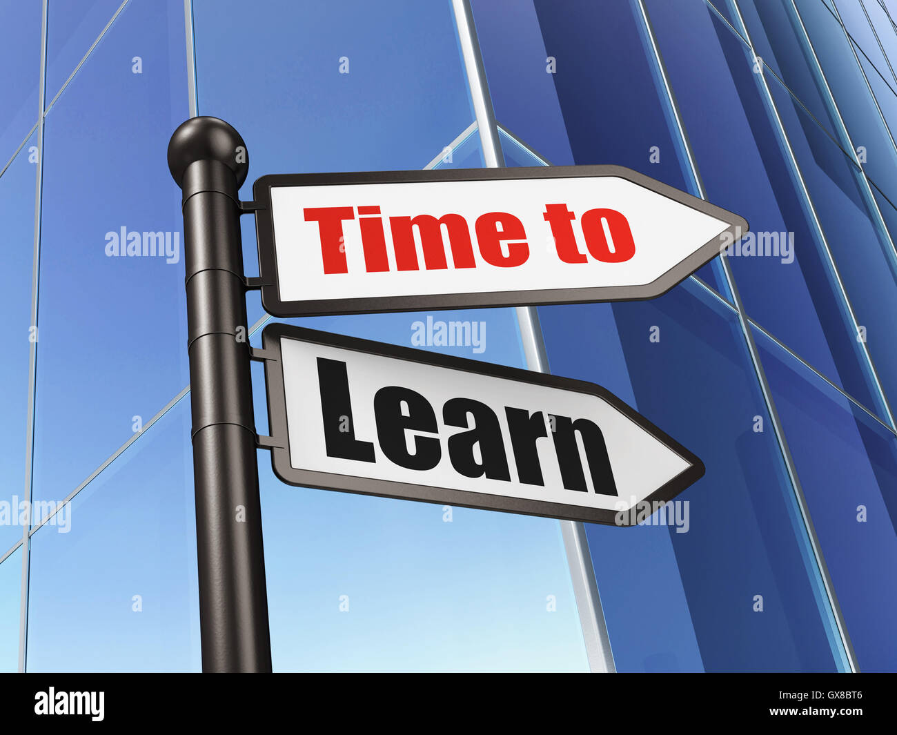 Time concept: Time to Learn on Building background Stock Photo - Alamy