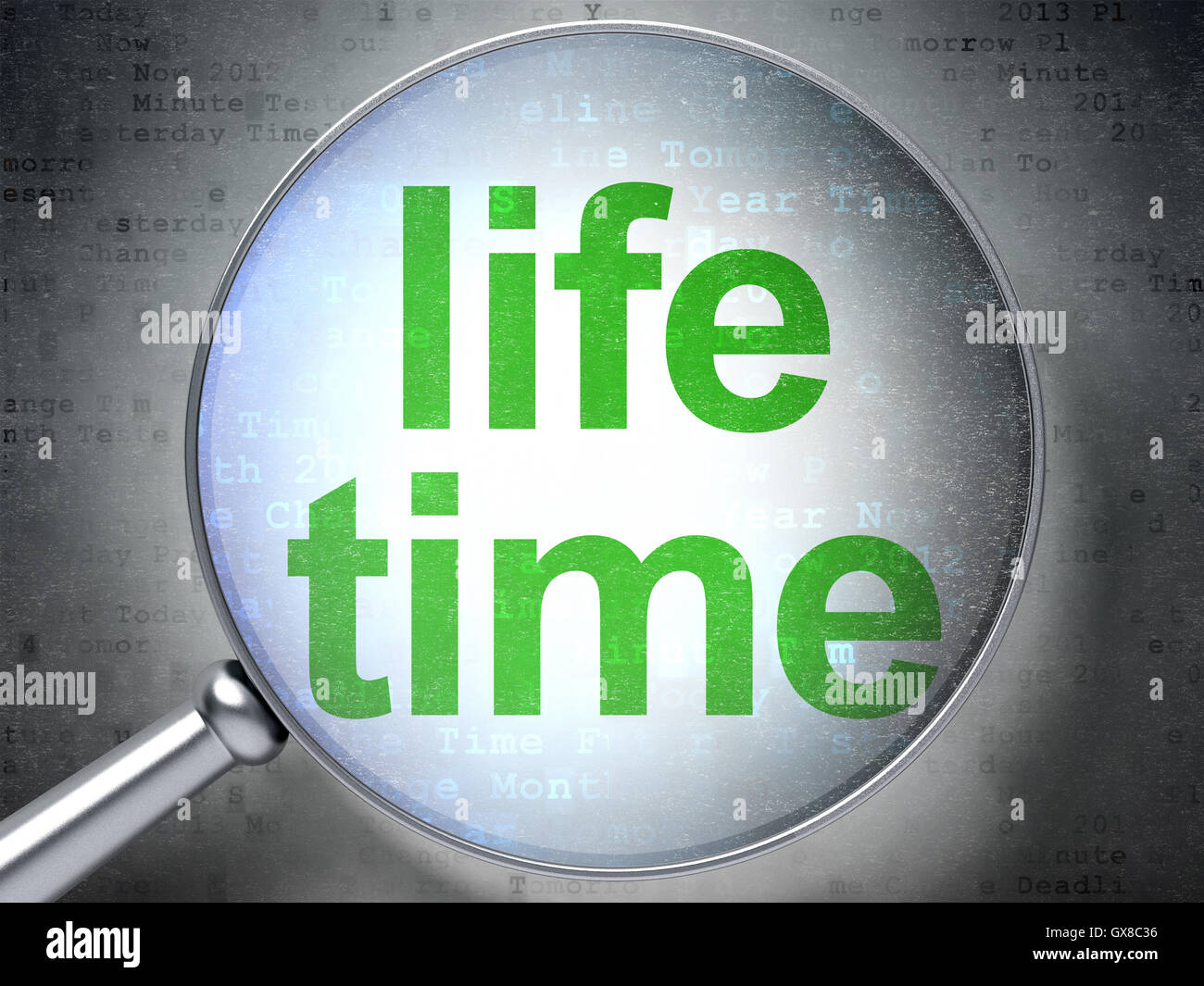 Time concept: Life Time with optical glass Stock Photo - Alamy