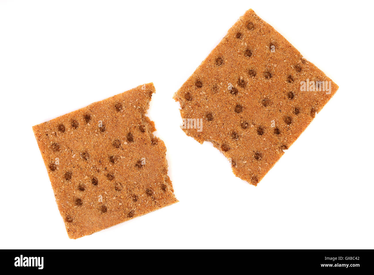 Broken whole grain crisp bread Stock Photo - Alamy
