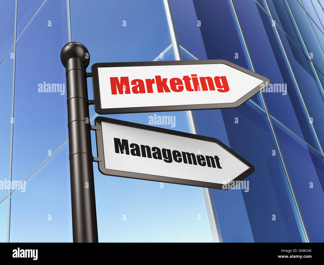 Marketing concept: Marketing Management on Building background Stock ...