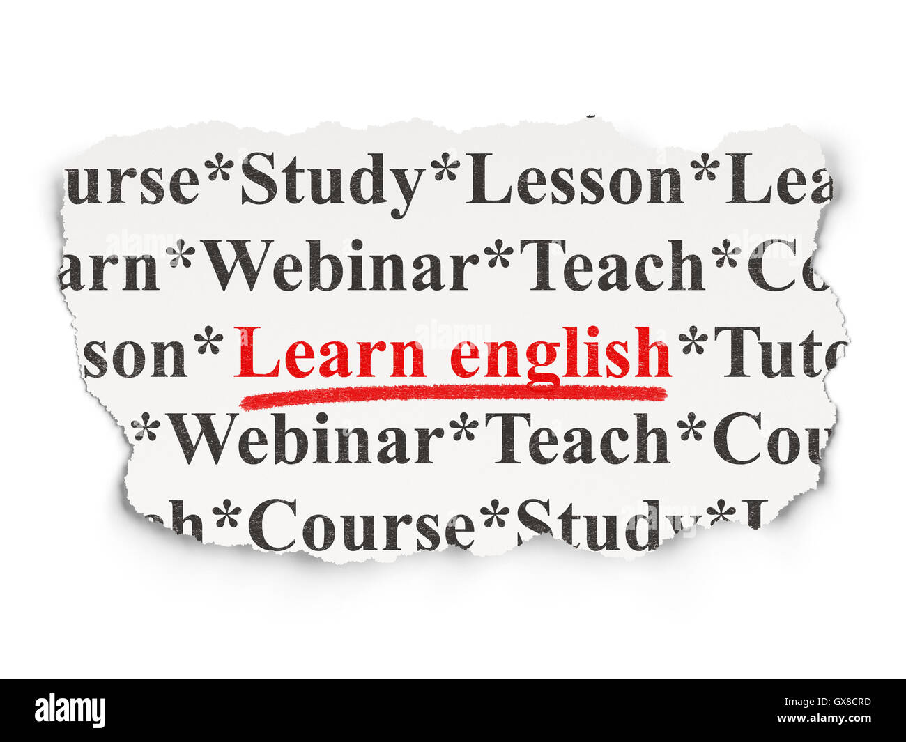 Education concept: Learn English on Paper background Stock Photo - Alamy