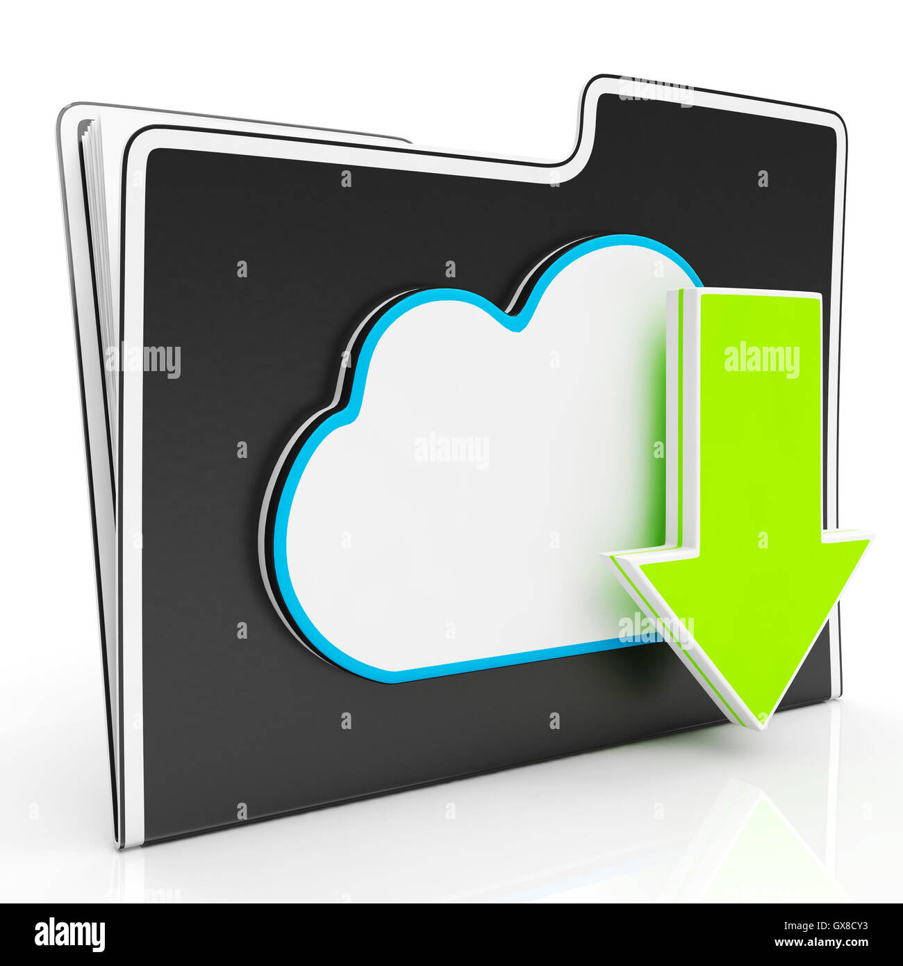 Download Arrow And Cloud File Shows Downloading Stock Photo - Alamy