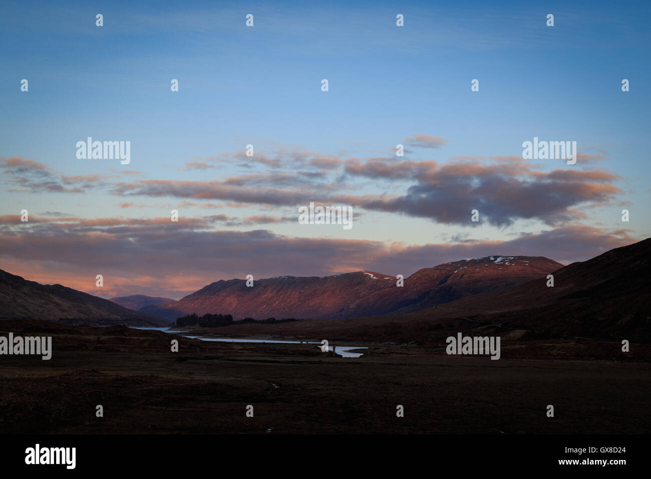 Scottish highlands sunset in winter Stock Photo - Alamy