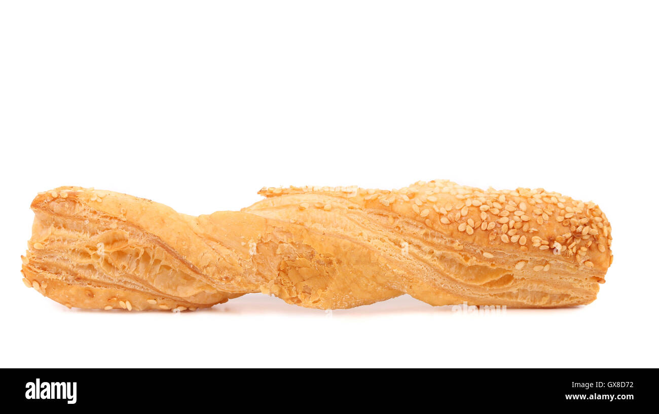 Just baked crunchy puff pastry with sesame Stock Photo - Alamy