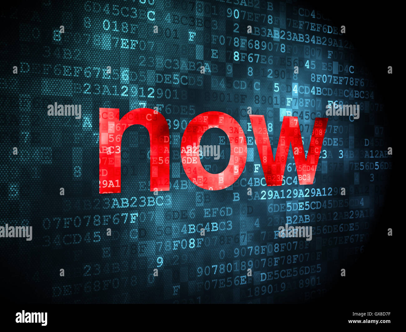 Timeline concept: Now on digital background Stock Photo - Alamy