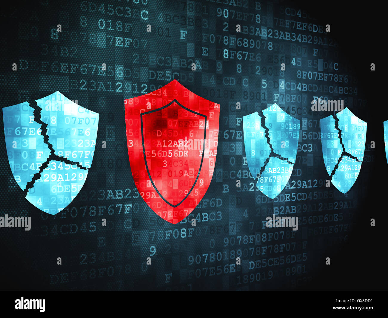 Protection concept: Shield on digital background Stock Photo - Alamy