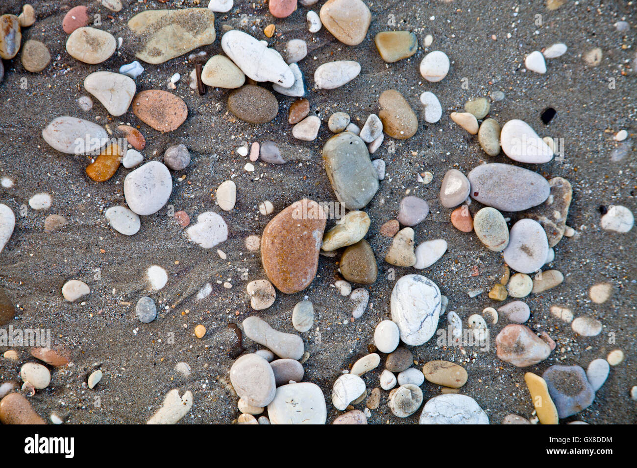 round colored sea pebbles Stock Photo - Alamy