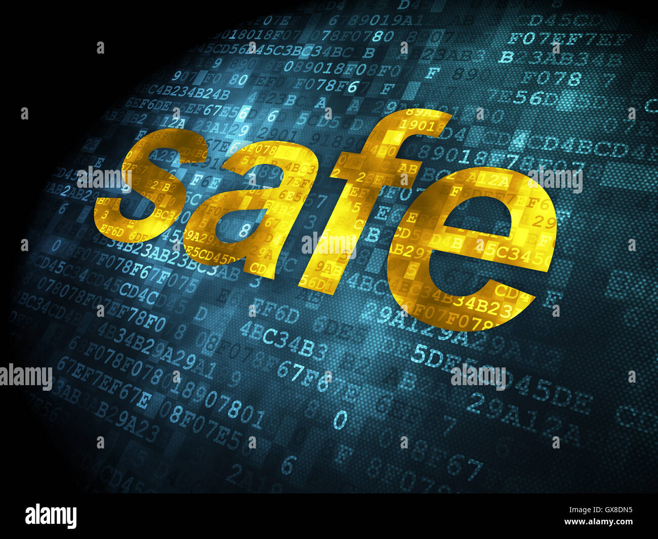 Safety concept: Safe on digital background Stock Photo - Alamy