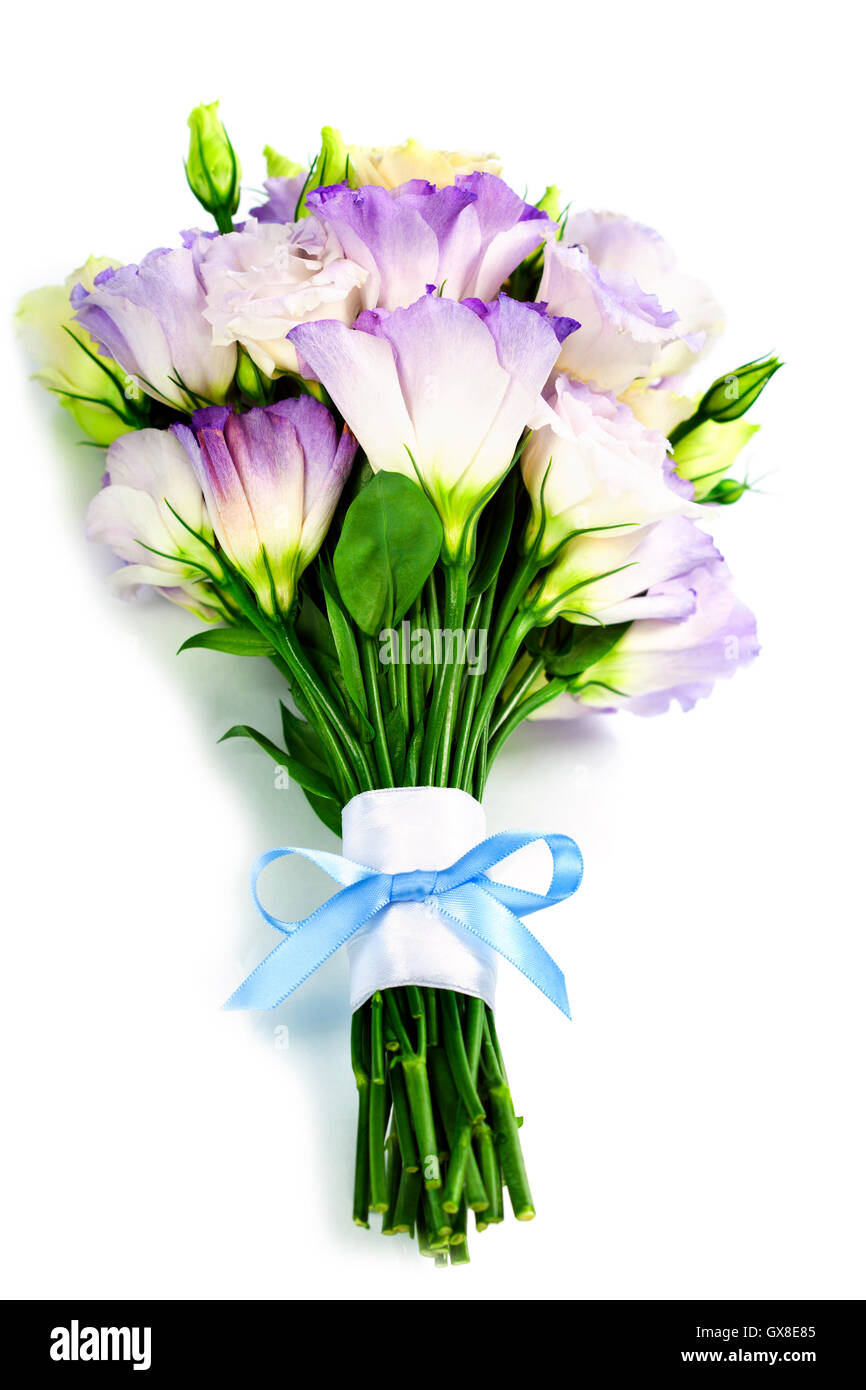 Beautiful eustoma flowers bouquet Stock Photo - Alamy