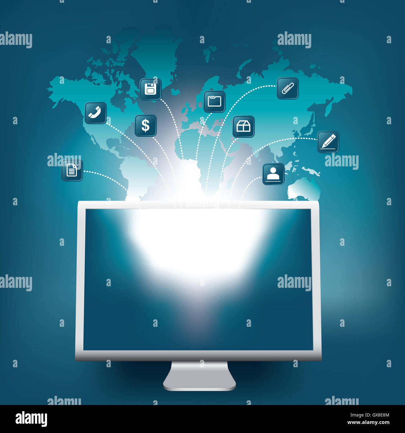 Mobile phone map icons Stock Photo - Alamy