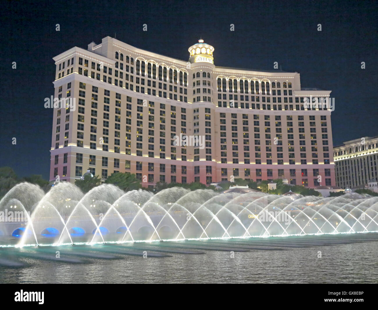 View of the Bellagio and the fountains in Las Vegas Stock Photo - Alamy
