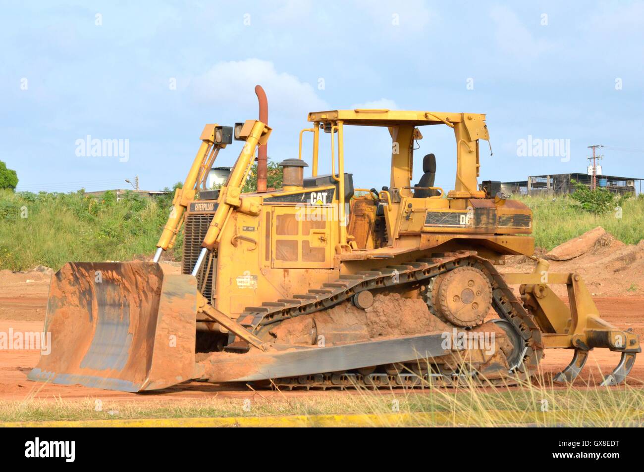 tractors construction industry, waiting to start work on a building ...