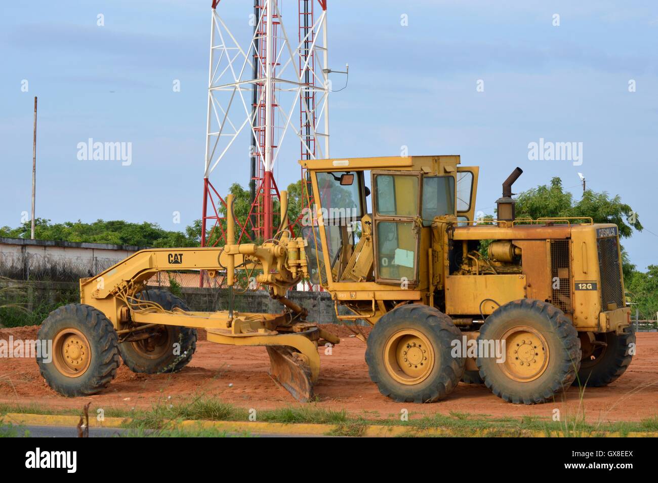 tractors construction industry, waiting to start work on a building ...