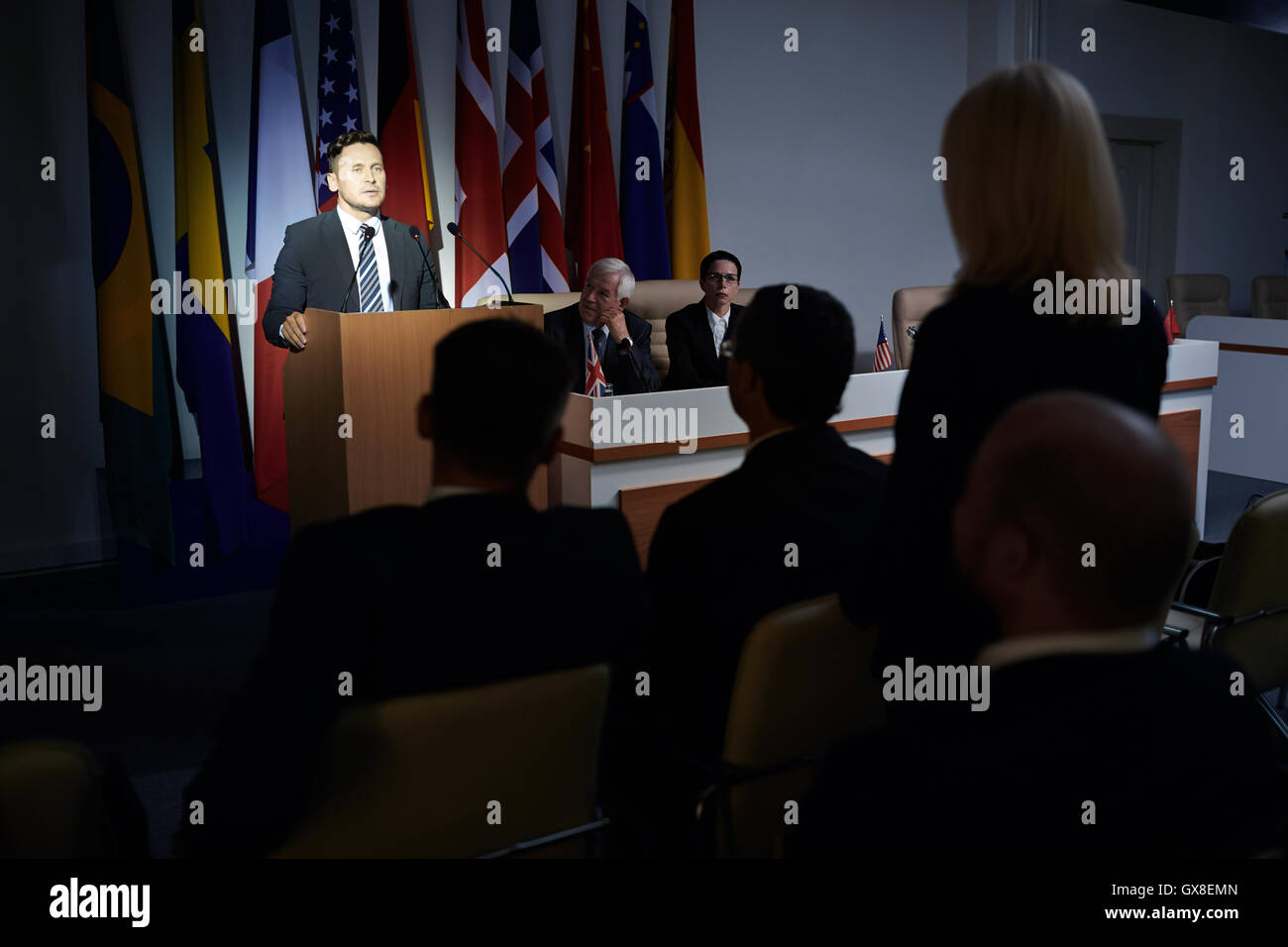 Campaign speech microphone hi-res stock photography and images - Alamy