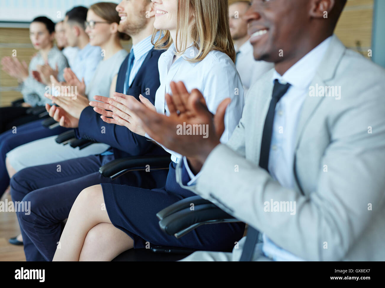 Applause at the end of lecture Stock Photo - Alamy