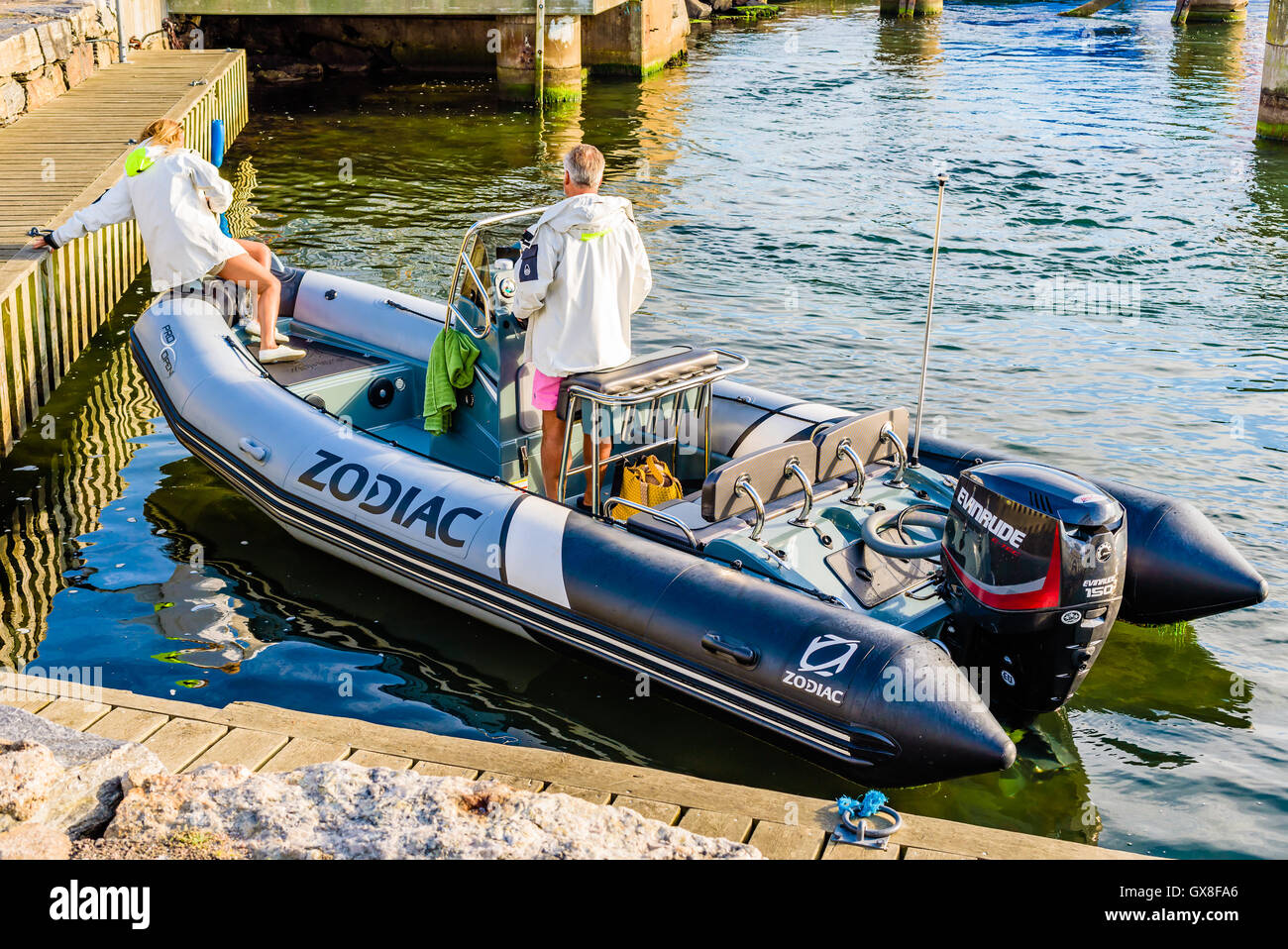 Marstrand, Sweden - September 8, 2016: Real life documentary of man and ...