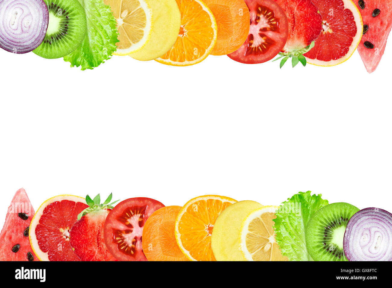 Fruits and vegetables. Fresh color sliced. Healthy food concept. Fresh ...