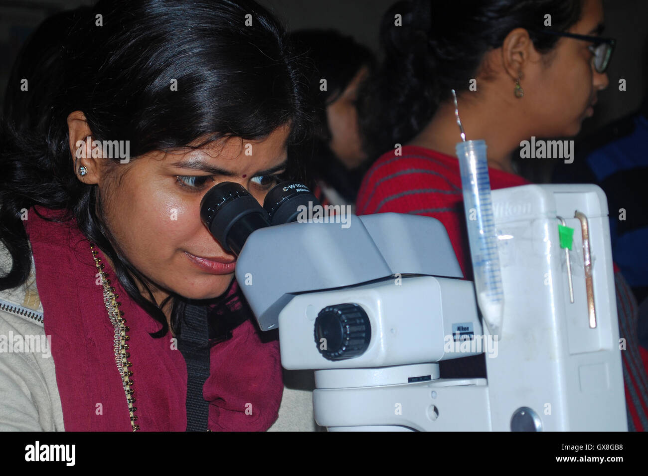 Teacher observing in the Laboratory Stock Photo - Alamy